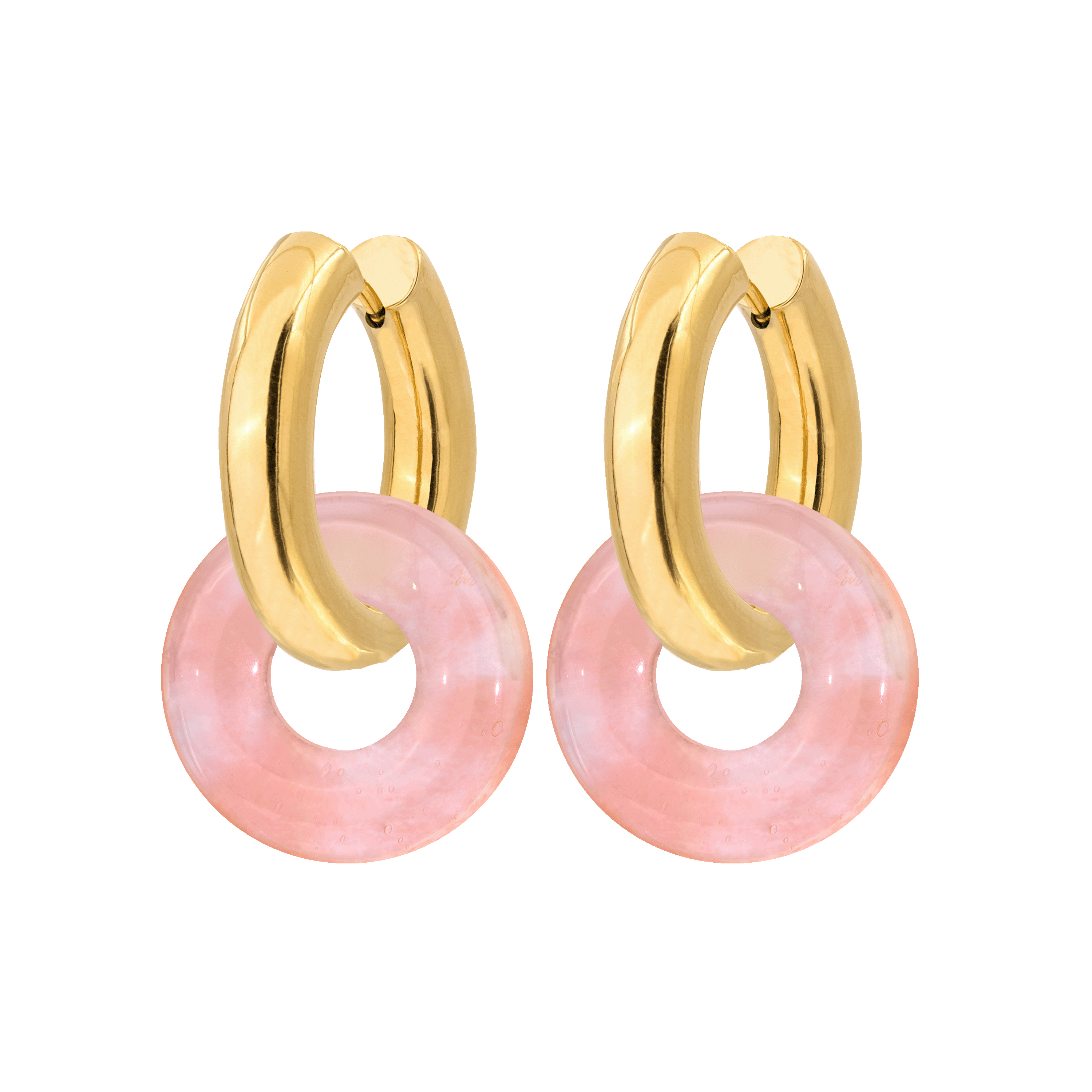 Chunky Peachy Donut Hoop Set Medium Gold – Luamaya