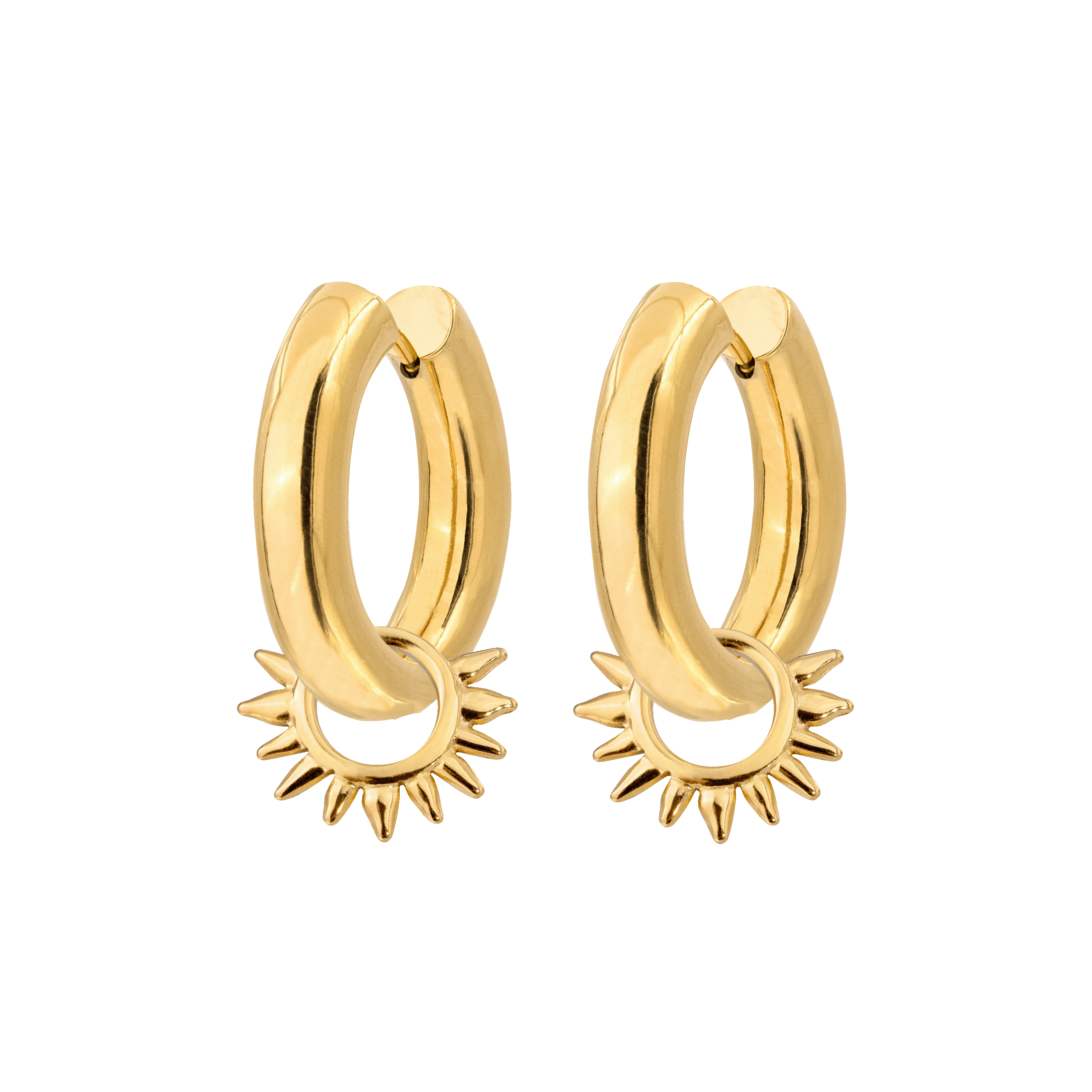 Chunky Sun Lover Hoop Set Medium Gold – Luamaya